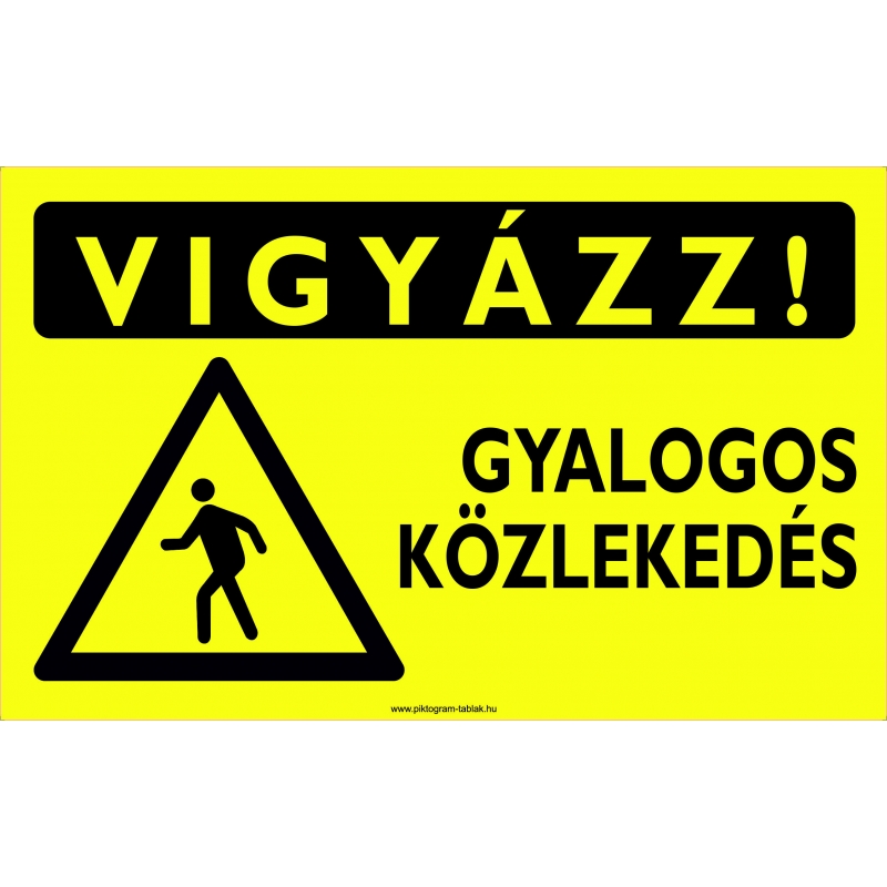 Gyalogos közlekedési tábla és matrica | Figyelmeztető piktogram